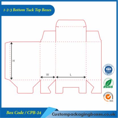 Custom 1-2-3 Bottom Tuck Top Boxes - 1-2-3 Bottom Tuck Top Boxes