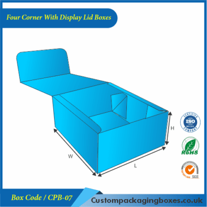 Custom Four Corner with Display Lid Boxes | Secure & Attractive ...